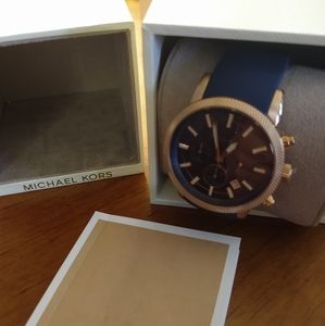 Michael Kors | Accessories | Michael Kors Mk84 Scout Navy Blue Silicone ...